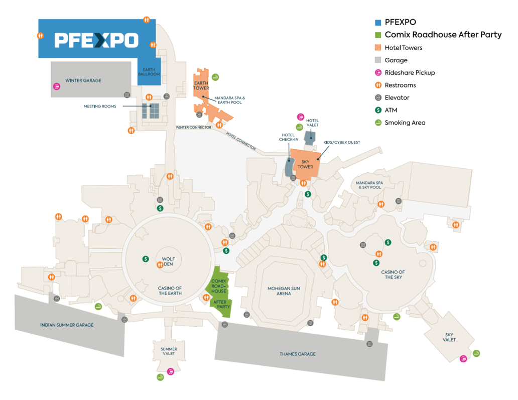 PFEXPO East Venue Map (Mohegan Sun)